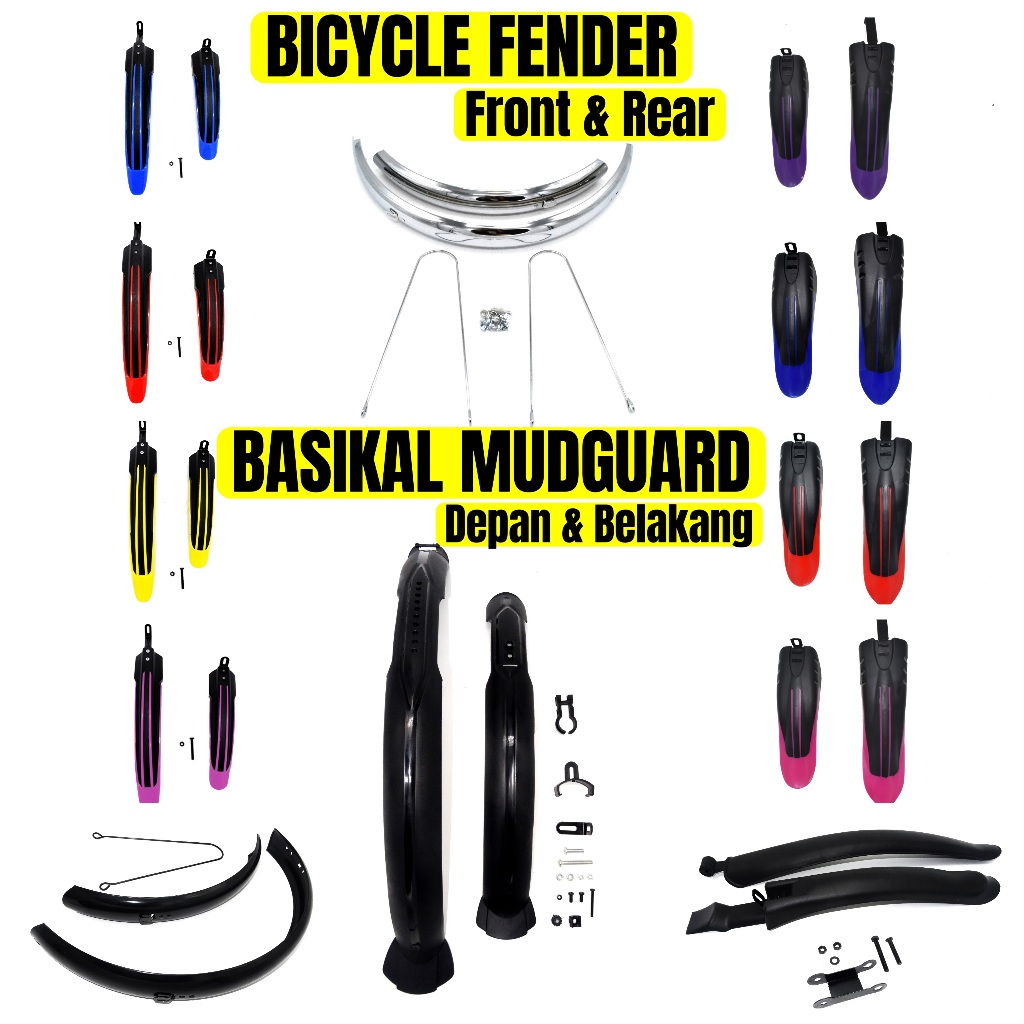 CANDY FRONT REAR BICYCLE FENDER MUDGUARD DEPAN BELAKANG BASIKAL 12"16 ...