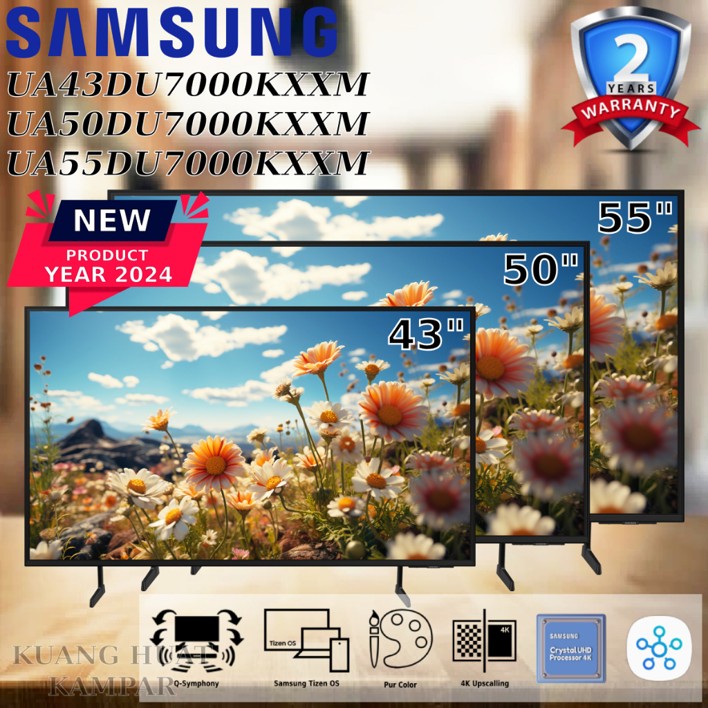 SAMSUNG 43" / 50" / 55" CRYSTAL UHD 4K SMART TV UA43DU7000KXXM ...