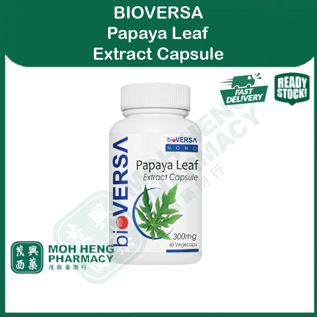 BIOVERSA Papaya Leaf Extract (60 vegecaps) Traditionally used for ...