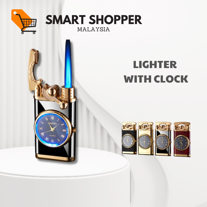 High-end metal watch lighter Electronic press lighter with light ...