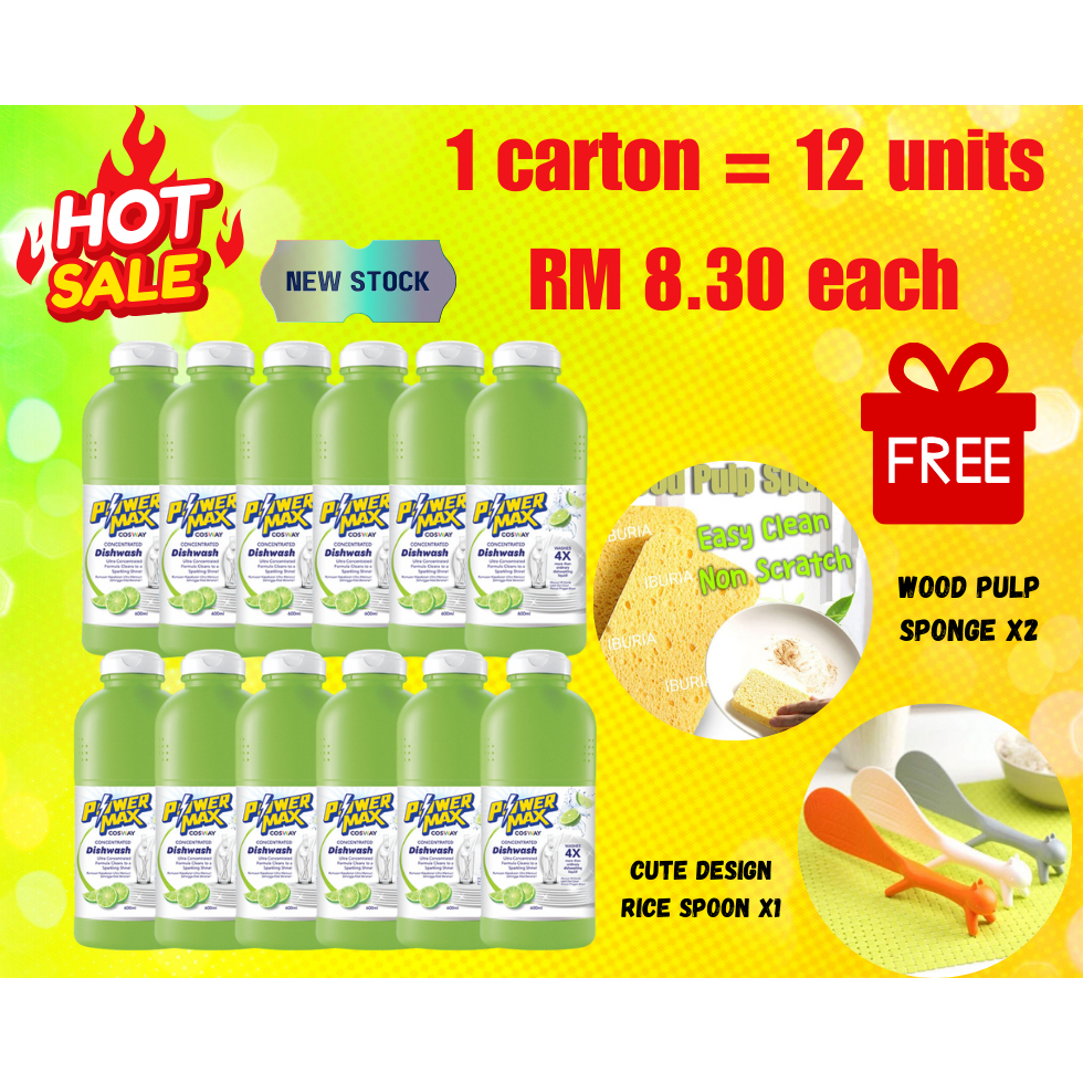 (12 Bottles) Cosway Powermax Dish wash sabun cuci pinggang | Shopee ...