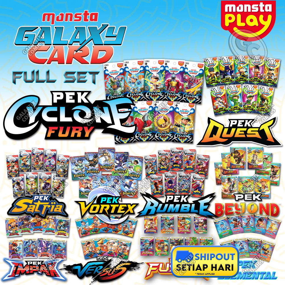 BoBoiBoy Galaxy Card Kad Pek Cyclone Fury Quest Satria Rumble Vortex ...
