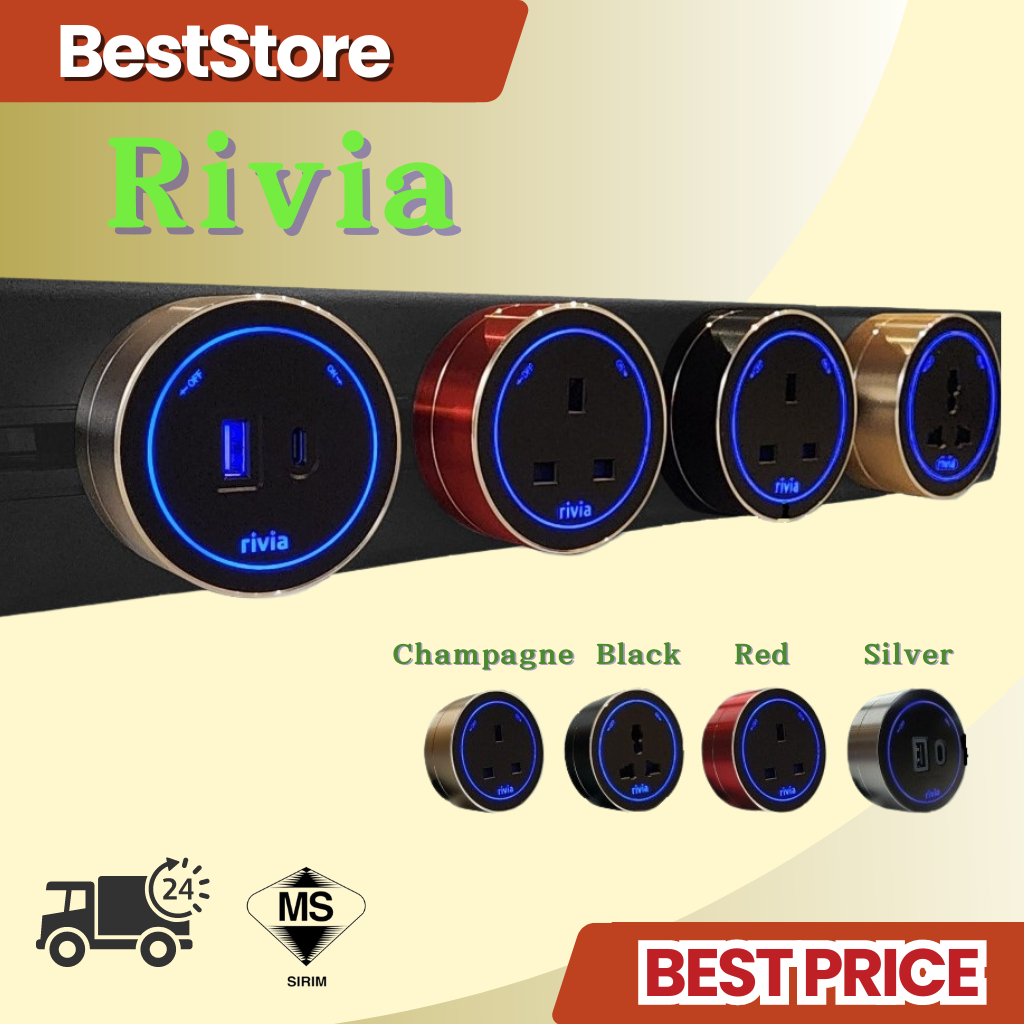 [SIRIM/SAFETY MARK]Rivia Zenso 600MM/800MM/1000MM Power Track + 13A ...