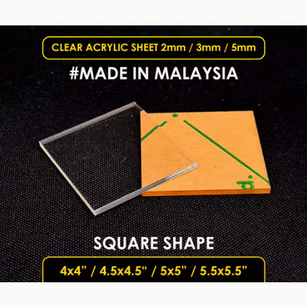 SQUARE SHAPE Clear Acrylic Sheet/Transparent Acrylic Sheet 2mm/3mm/5mm ...