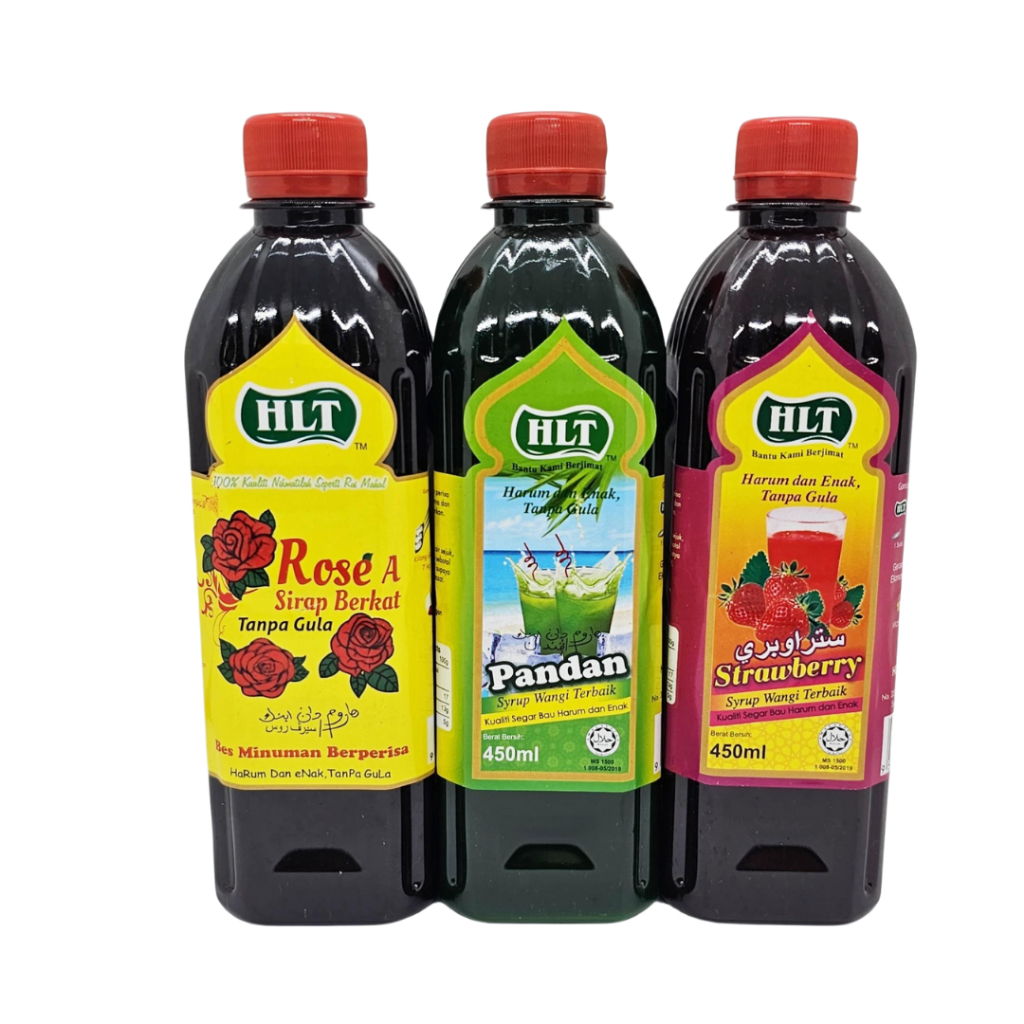 HLT SYRUP WANGI STRAWBERRY / PANDAN / ROSE FLAVOUR (450ML / Halal ...