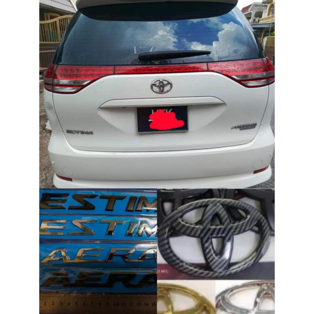 Toyota Estima Aeras Emblem Logo Chrome Silver Black Gold Carbon Piano ...
