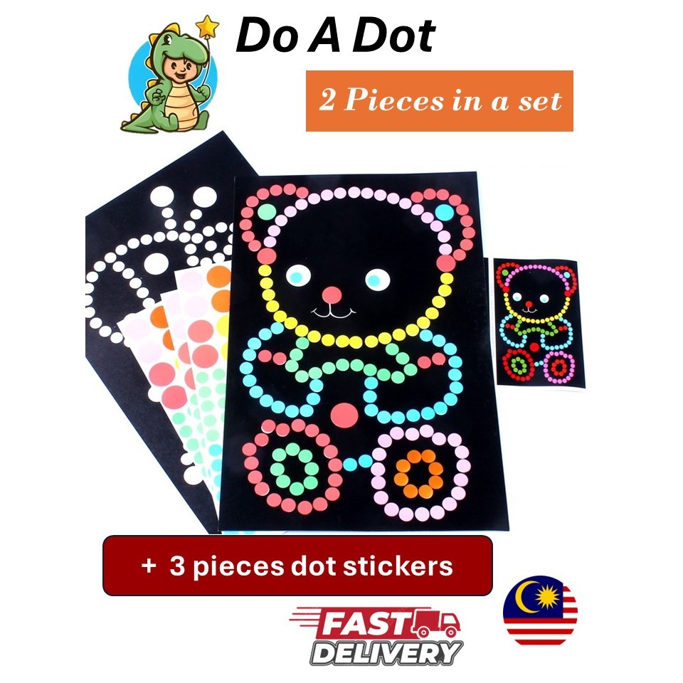 Do A Dot Activity Picture Stickers Kid Children DIY Handmade Art Crafts ...