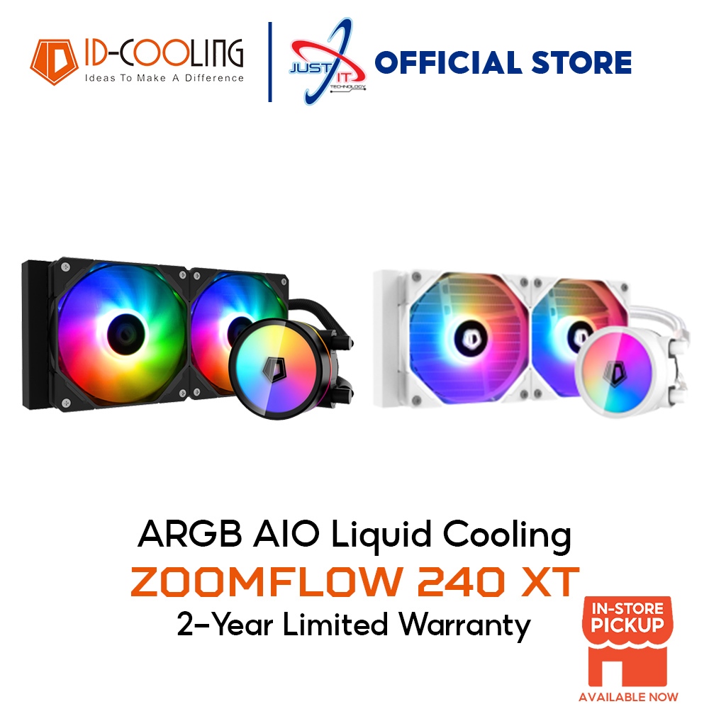 ID-COOLING ZOOMFLOW 240 XT ARGB Water Cooling ( BLACK / SNOW EDITION ) | Shopee Malaysia