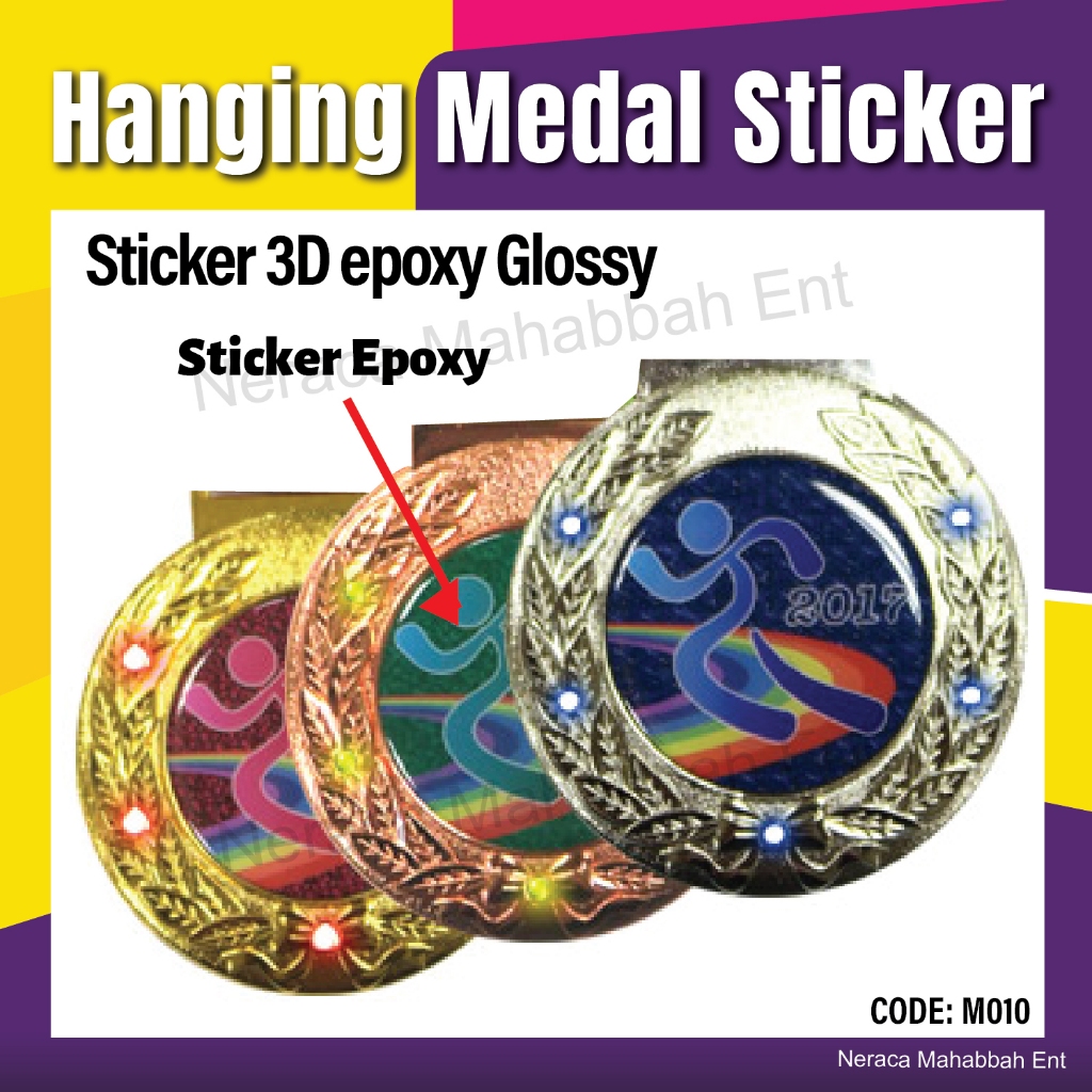 METAL Medal Bothside Sticker_Medal Besi With Ribbon Alloy Gold,Silver ...