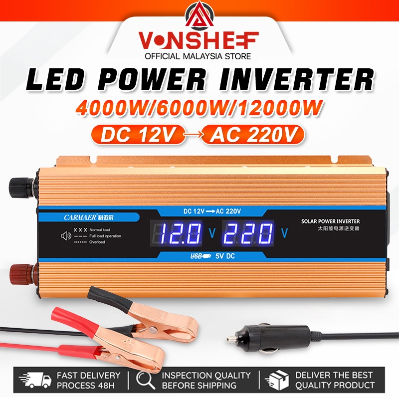 Car Inverter 12v to 220v Power Converter 12000W With Digital Display ...