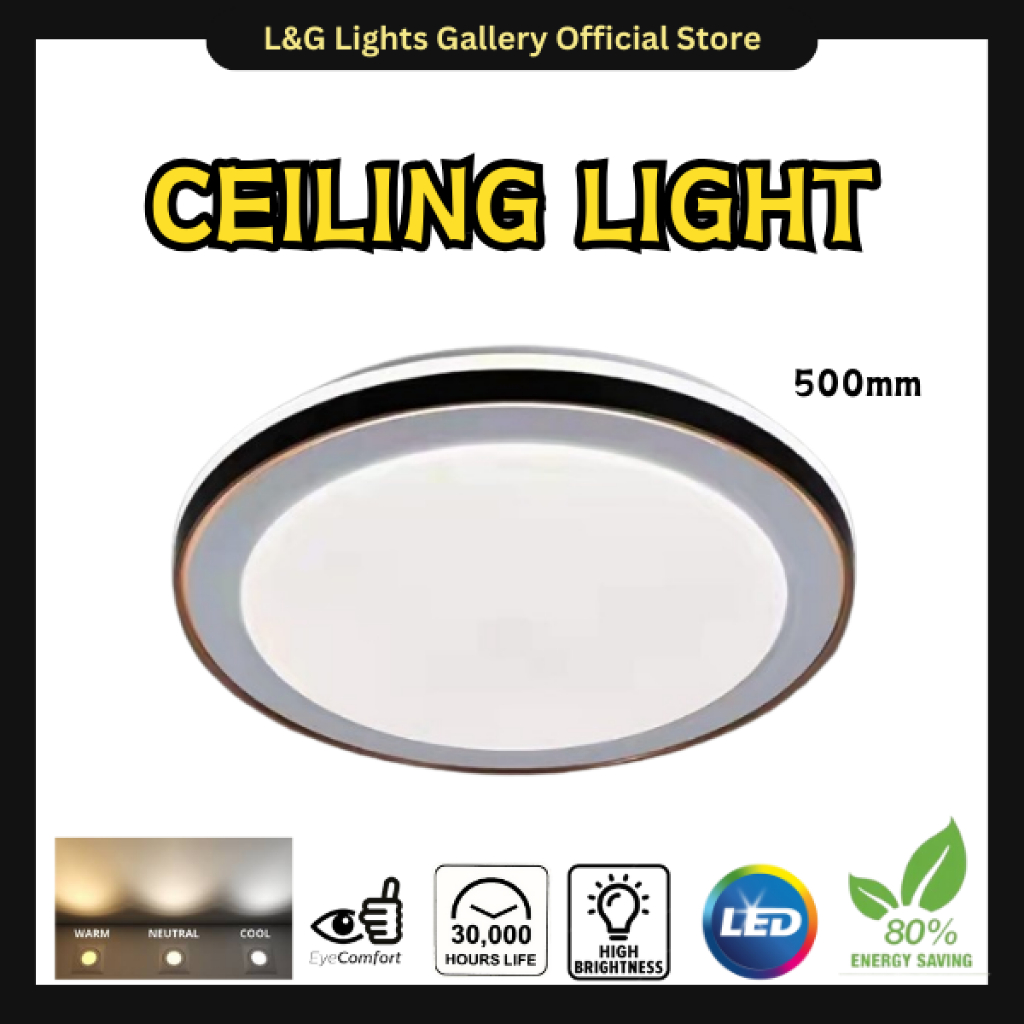lglights Minimalist Modern LED Ceiling Lights 3 Color Lampu Siling ...
