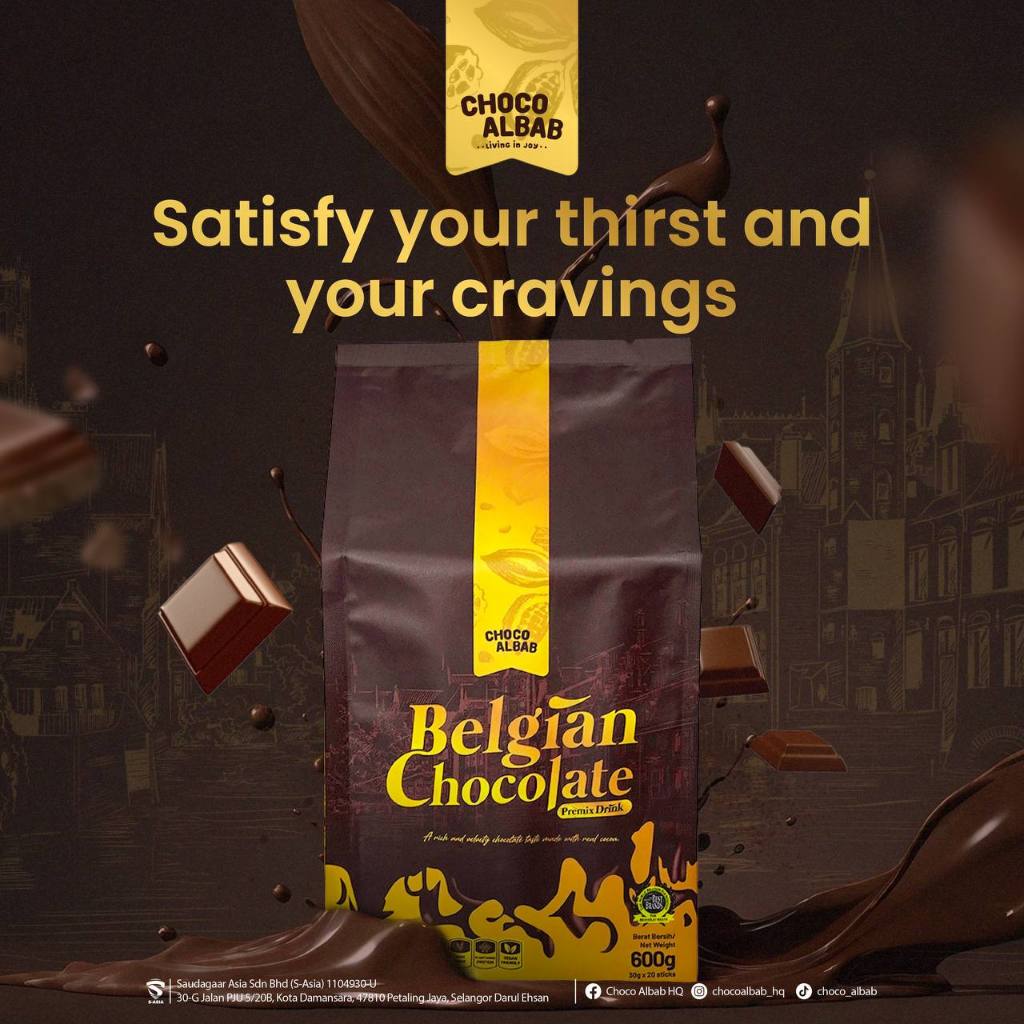 BELGIAN DARK CHOCOLATE DRINK CHOCO ALBAB ZERO WHITE SUGAR | Shopee Malaysia