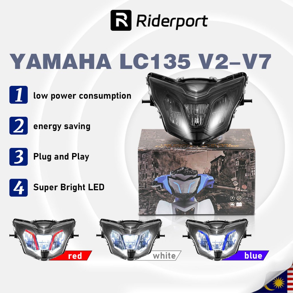 【READY STOCK】LC135 V2 V3 V4 V5 V6 V7 Head Lamp Led Headlamp X-Track Lampu Yamaha Lampu Pilot ...