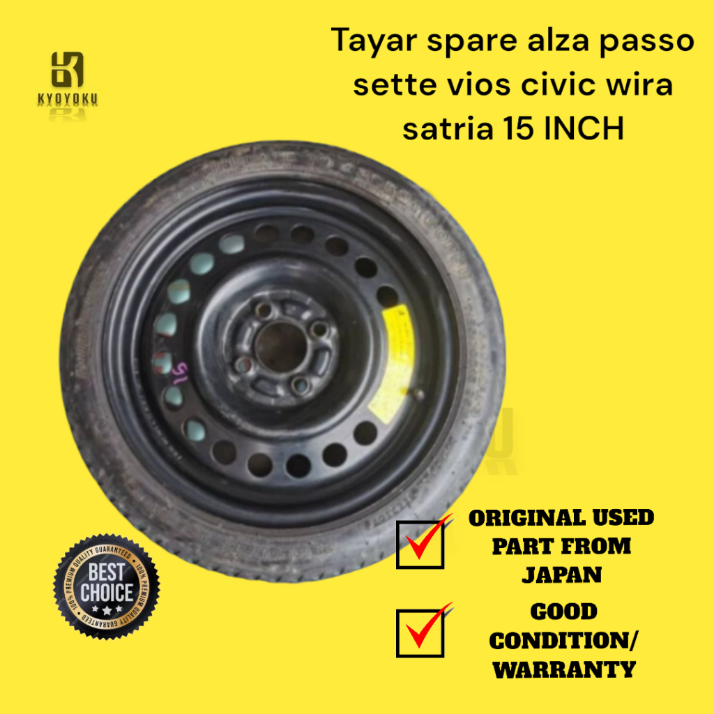 Tayar spare alza passo sette vios civic wira satria 15 INCH | Shopee ...