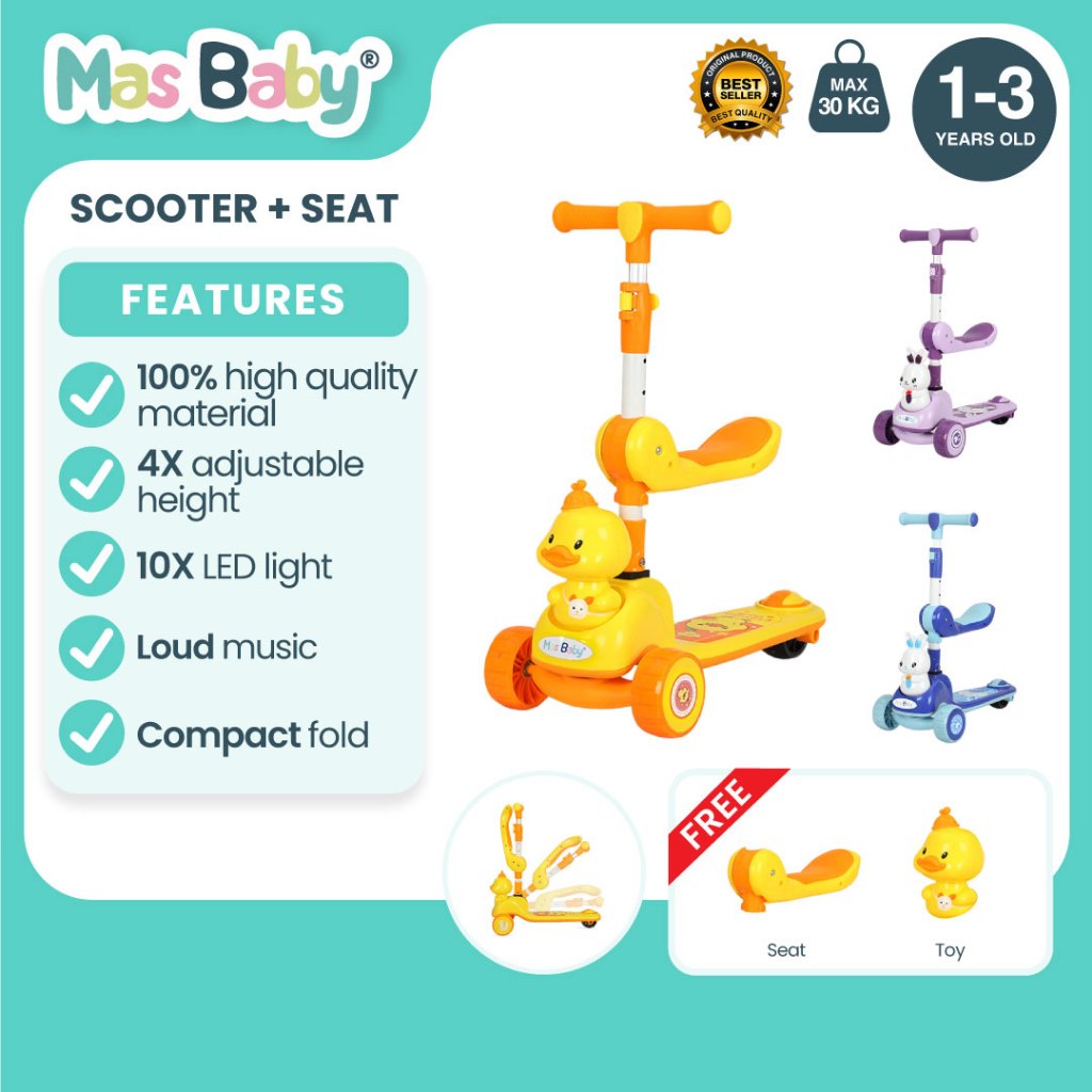 Mas Baby Skuter Budak Kids Scooter for Kids Foldable Adjustable Height ...