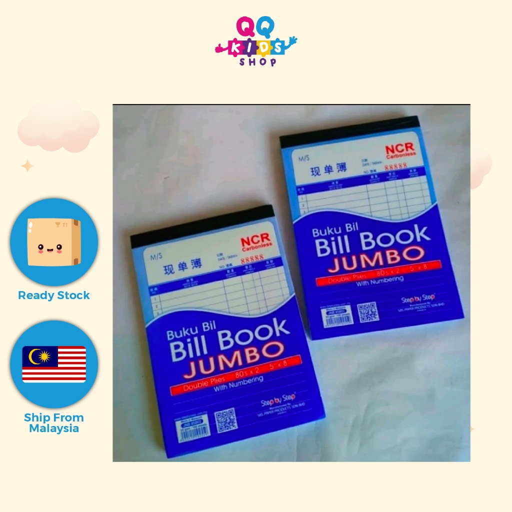 Buku Bil NCR Jumbo 80 Set X 2 Lapis (5" X 8") / 50 Set X 3 Lapis (5" X ...