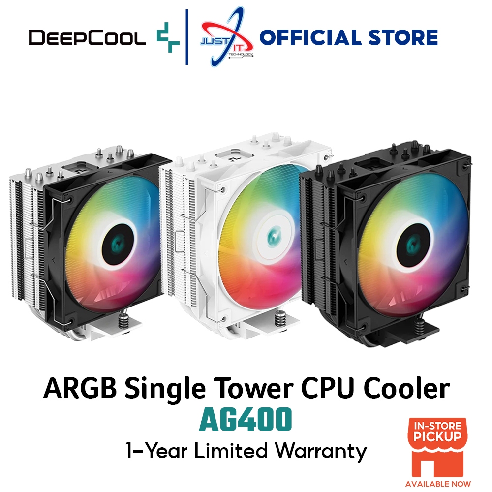 DEEPCOOL AG400 ARGB / AG400 ARGB V2 SINGLE TOWER CPU COOLER - BLACK ...