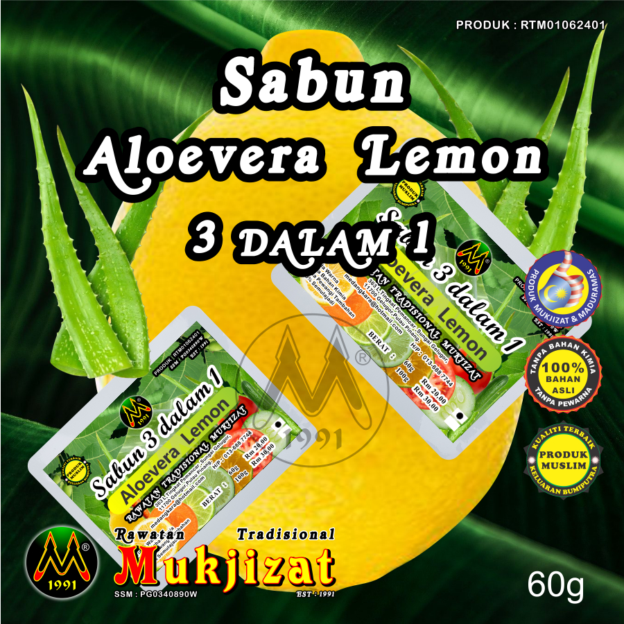 (🔥 Jualan Borong🔥) Sabun Aloe Vera Lemon Mukjizat - Aloe Vera Lemon ...