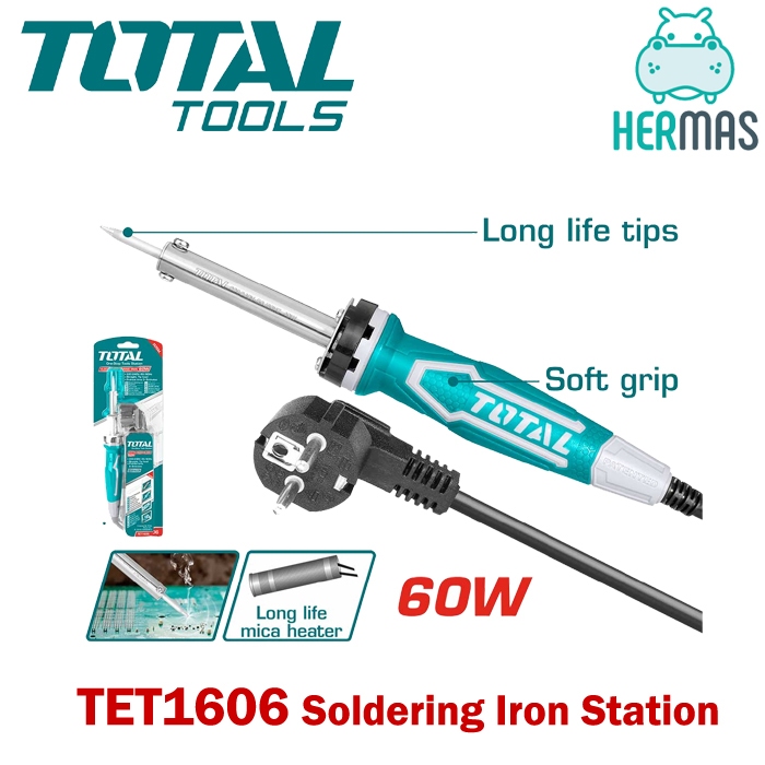 TOTAL TET1606 60W Soldering Iron Station Straight Tip Head | Shopee ...