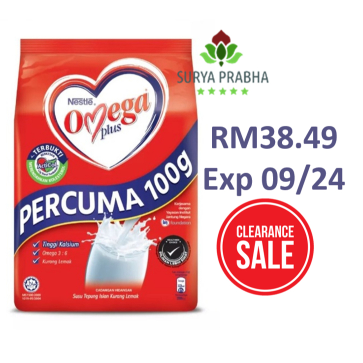 NESTLE OMEGA PLUS milk powder softpack 1kg FOC 100g exp09/24 | Shopee ...