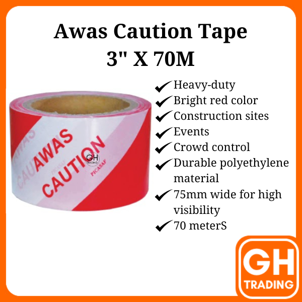 Caution Tape Warning Tape Barricade Tape Safety Tape Awas Tape Tali ...