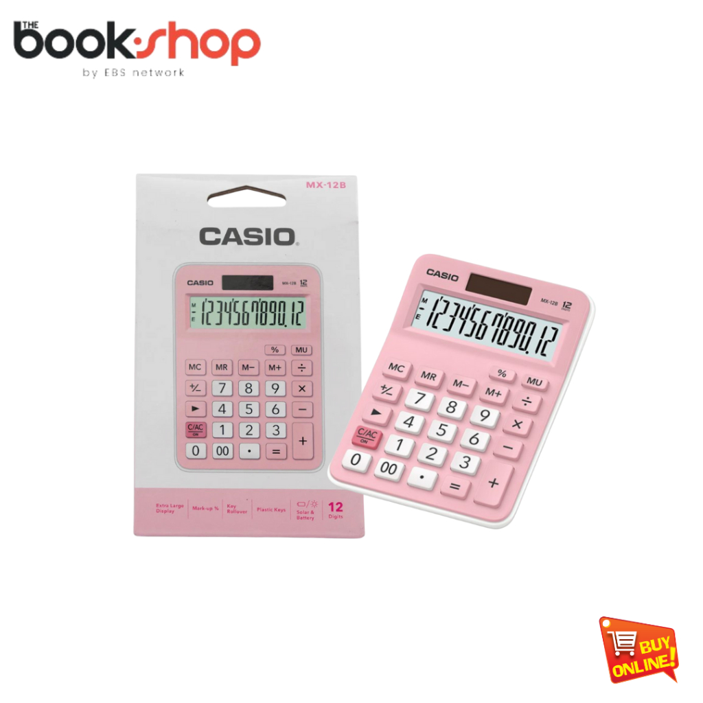 CASIO CALCULATOR 12 DIGIT DESKTOP MX-12B (PINK) | Shopee Malaysia