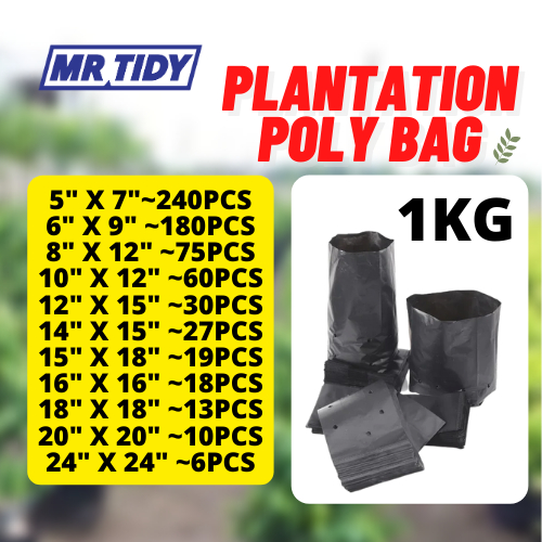 1KG POLYBAG UV Hitam Polibag Tebal Fertigasi Black Nursery Plantation ...