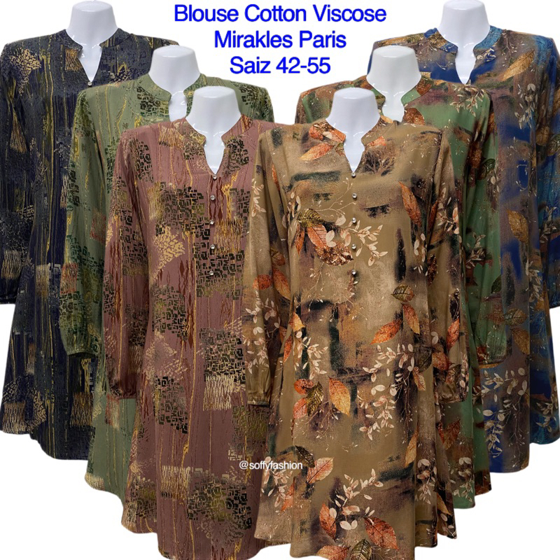 B2608 / B2609 BLOUSE COTTON VISCOSE MIRAKLES PARIS BY SARA ANN SAIZ ...