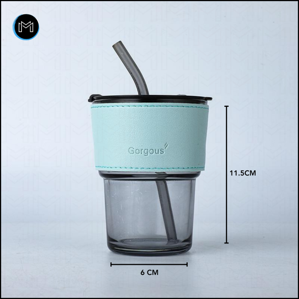 GLASS STRAW CUP RESISTANT BOTTLE VIRAL COFFEE GLASS MUG TRANSPARENT MUG ...