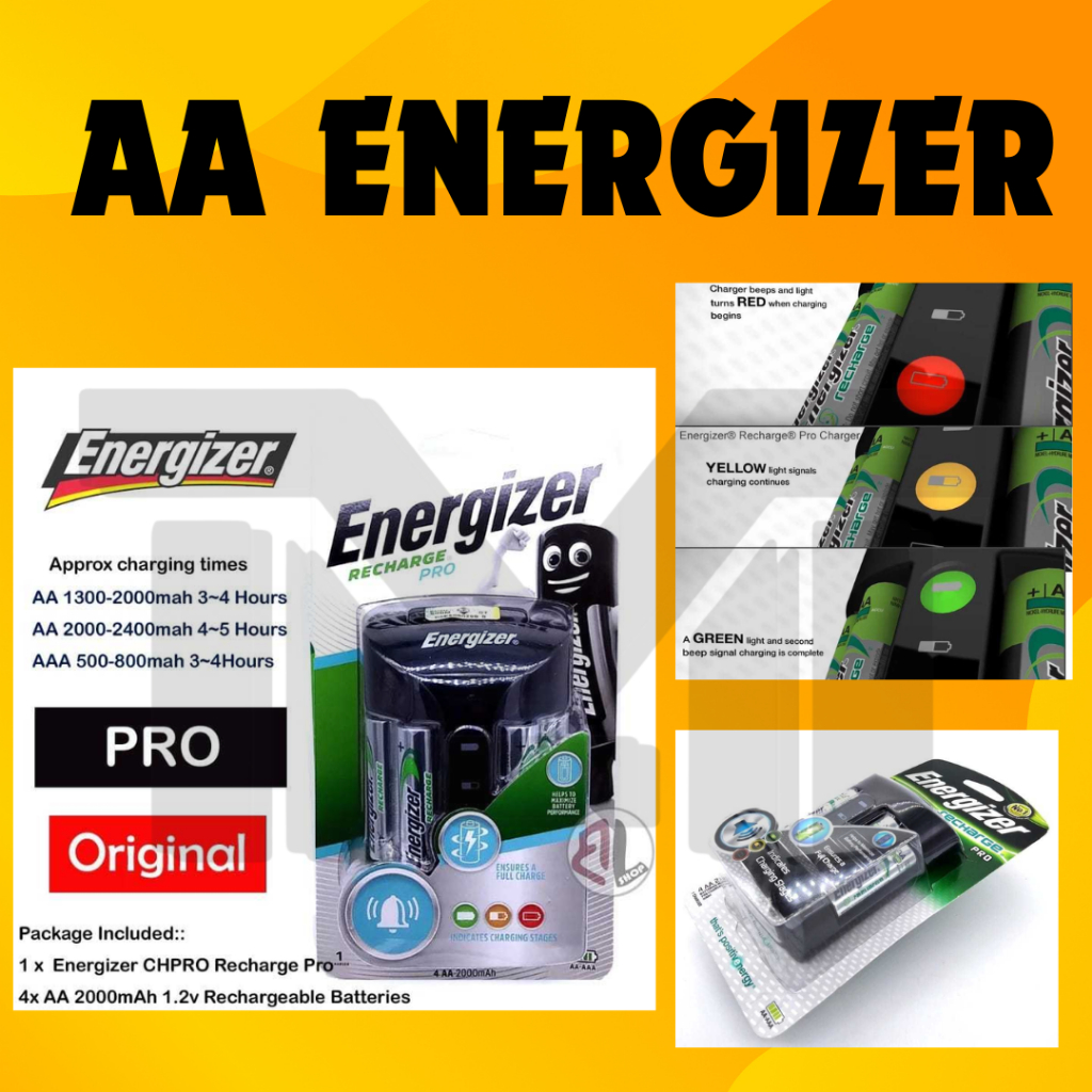 Official Energizer CHPRO Recharge Pro & Includes 4x AA Rechargeable ...