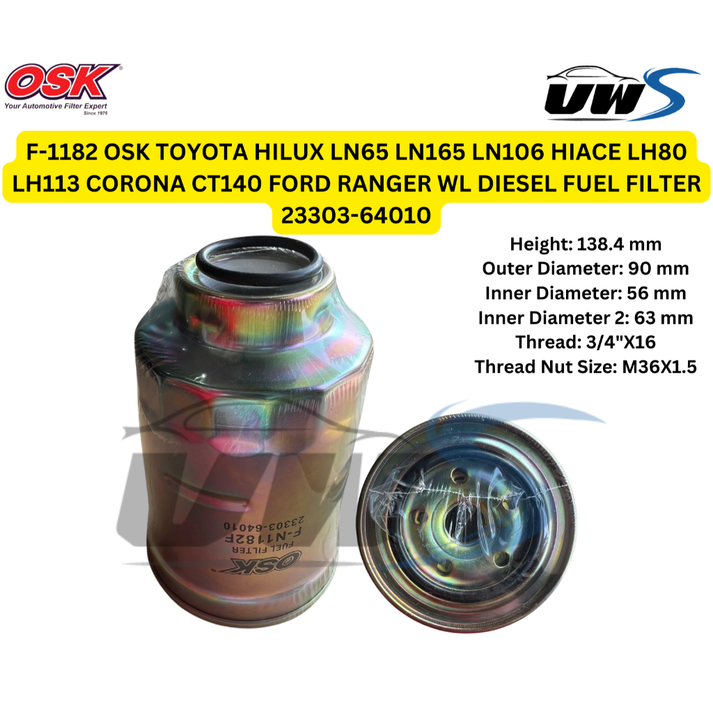 F-1182 OSK TOYOTA HILUX LN65 LN165 LN106 HIACE LH80 LH113 CORONA CT140 ...