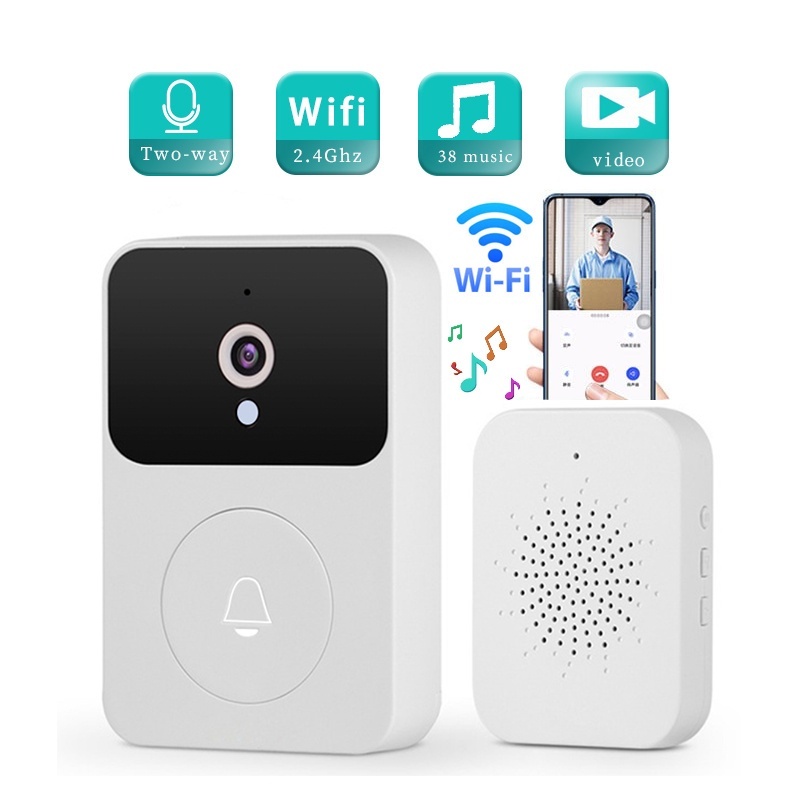 Wireless Doorbell with Camera Night Vision Wifi Security Smart Door ...