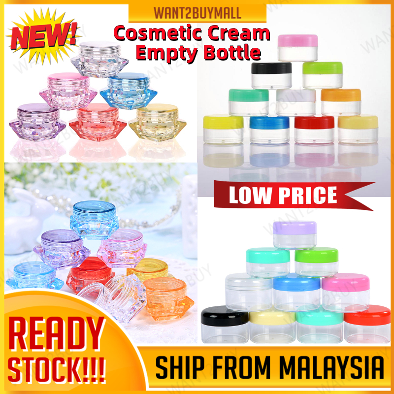 🇲🇾 🏆 5/10/15/20g Cosmetic Cream Container Round Botton Skincare Trial ...
