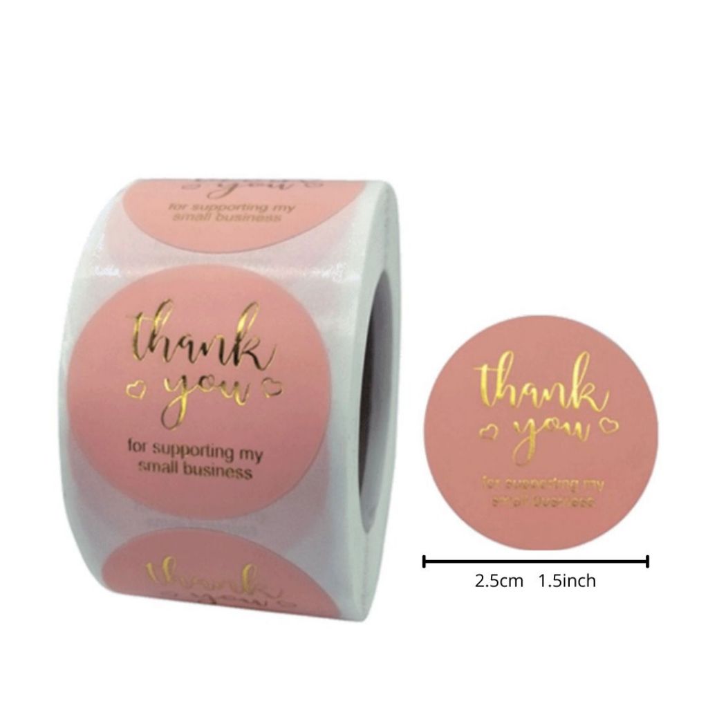 Thank You Sticker (50pcs) Stiker Terima Kasih Packaging Box Paper Beg ...
