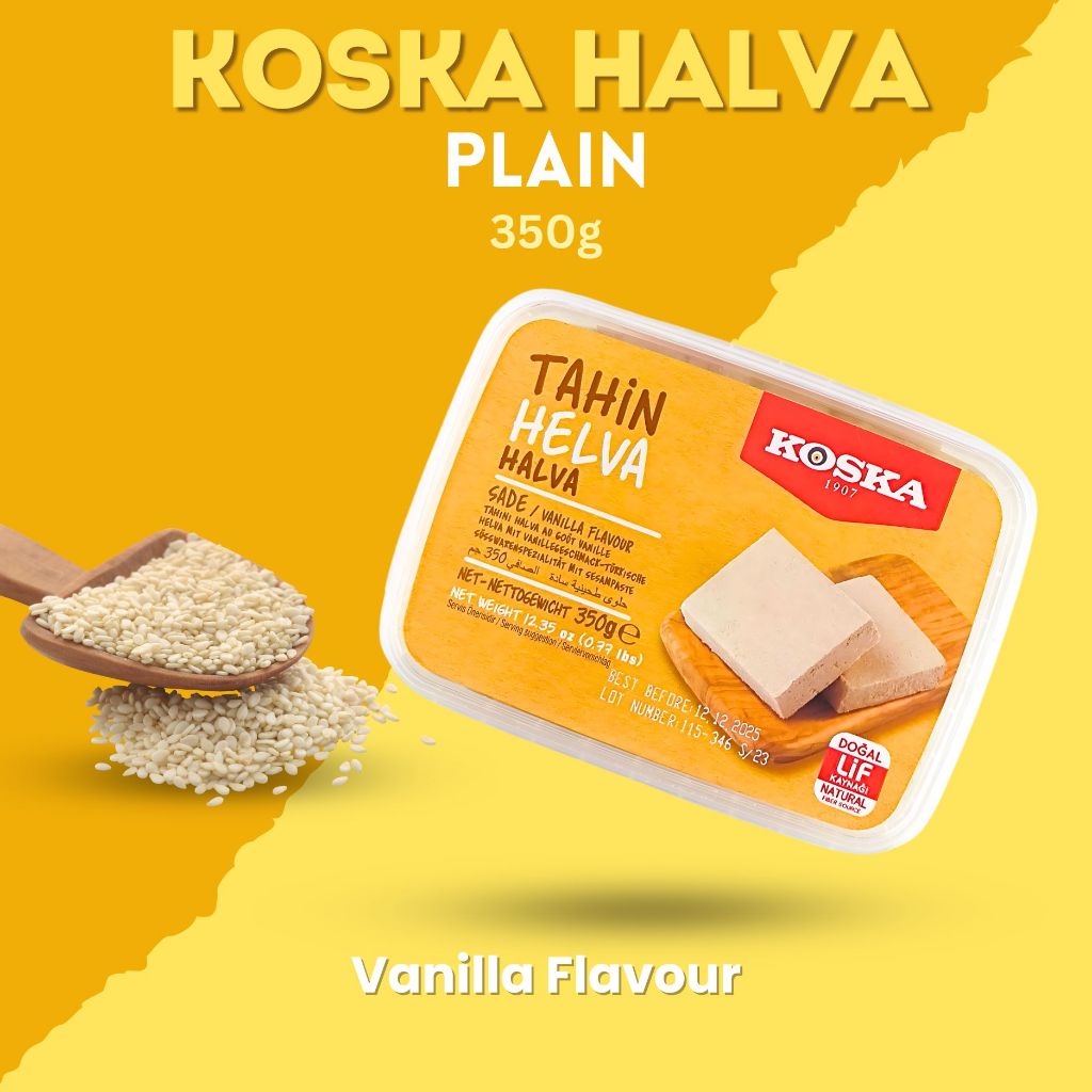 KOSKA TAHINI HALVA PLAIN [ 350g ] Sesame Paste - With Vanilla Flavour ...