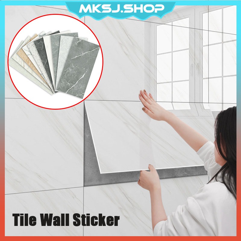 30x60cm Kitchen Wall Sticker Marble Tile Paper Bathroom Wallpaper ...
