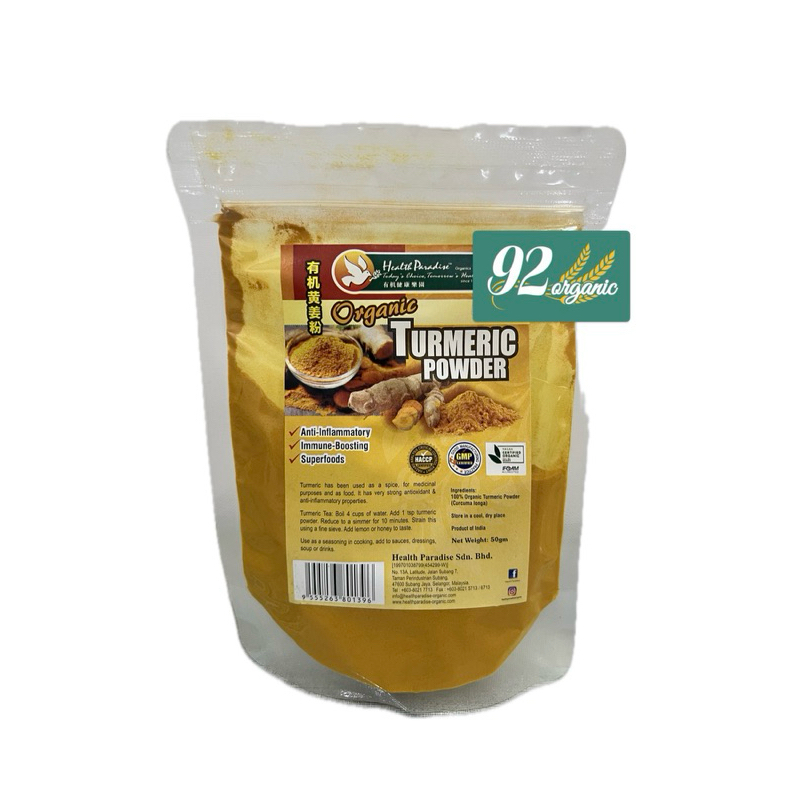 HEALTH PARADISE ORGANIC TURMERIC POWDER PKT 50G | Shopee Malaysia
