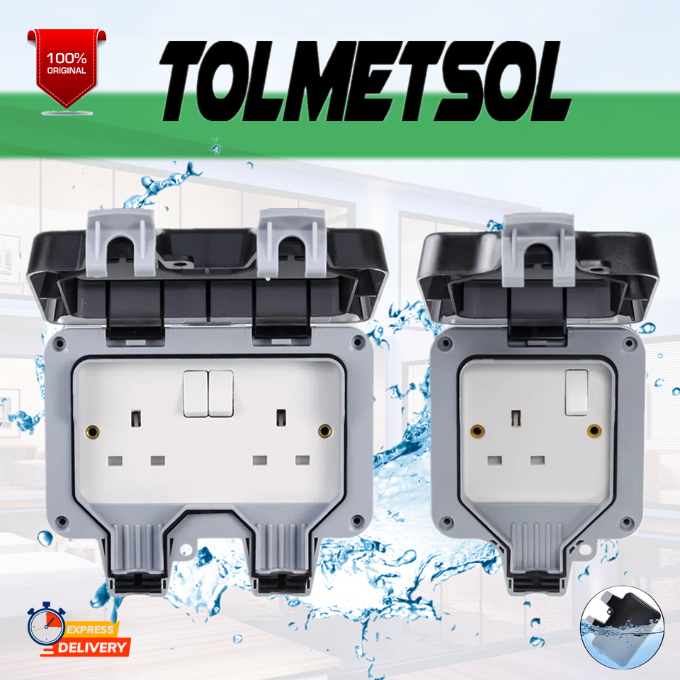 TOLMETSOL IP66 Weatherproof Outdoor Cover Socket Protector Cover ...