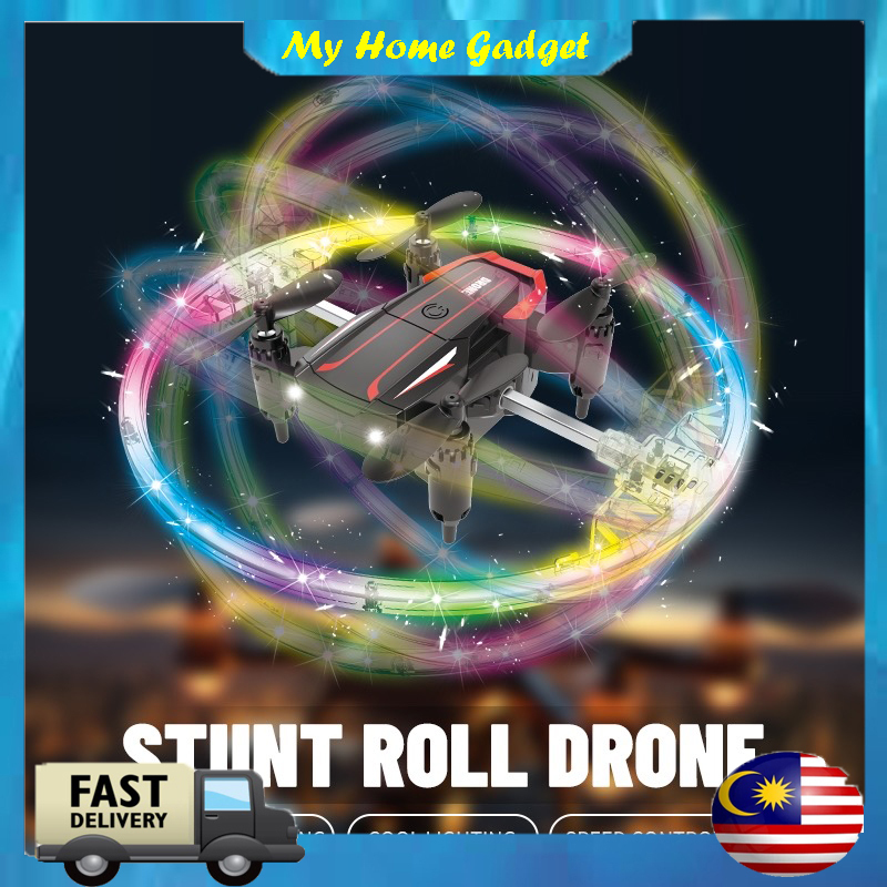 3 Gears Remote Control Stunt Rolling Drone Colorful Breathing Light ...