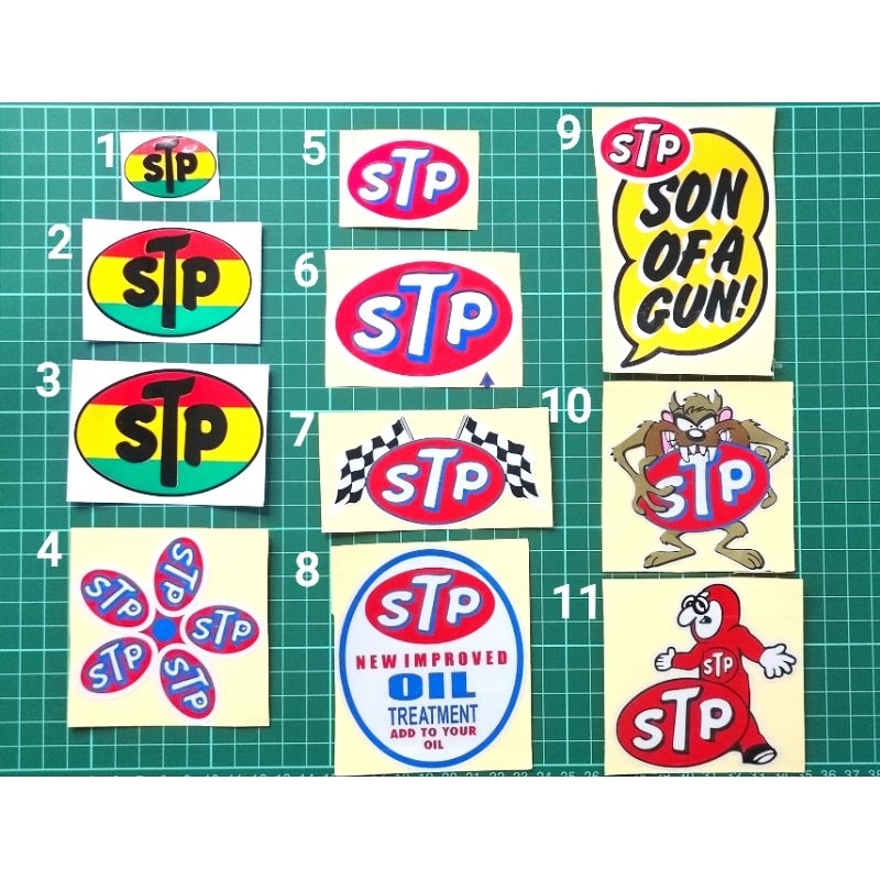 Sticker Retro Motor STP/Son of a Gun Overlapping Reflective Sticker # ...
