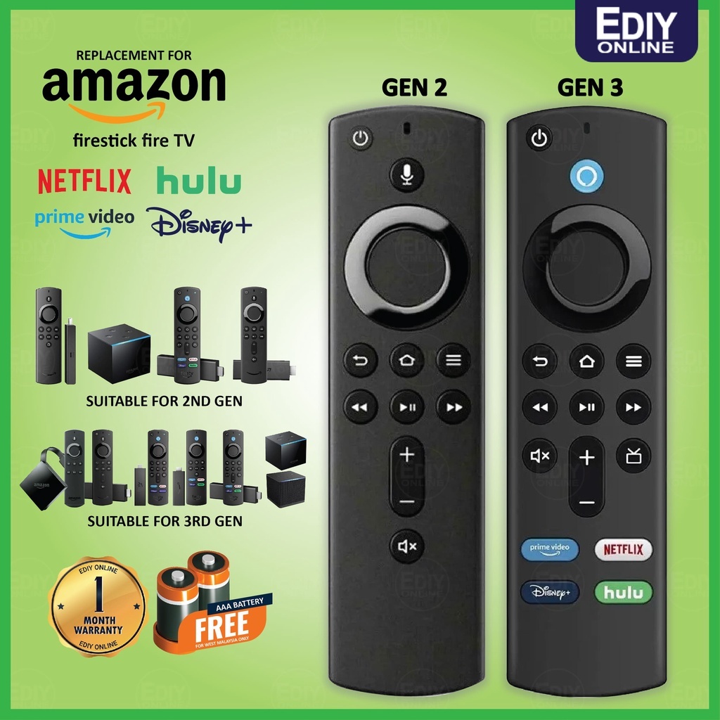 【FREE BATTERY AAA X2】 Replacement For Am@zon Firestick Fire TV Stick ...