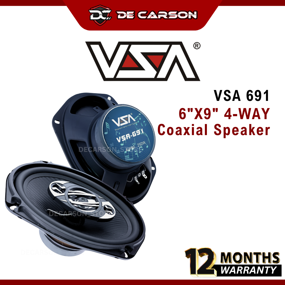 VSA 691 6X9 inch 4 Way Coaxial Speaker 2pcs Max Power 200W / 250W RMS Front & Rear | Shopee Malaysia