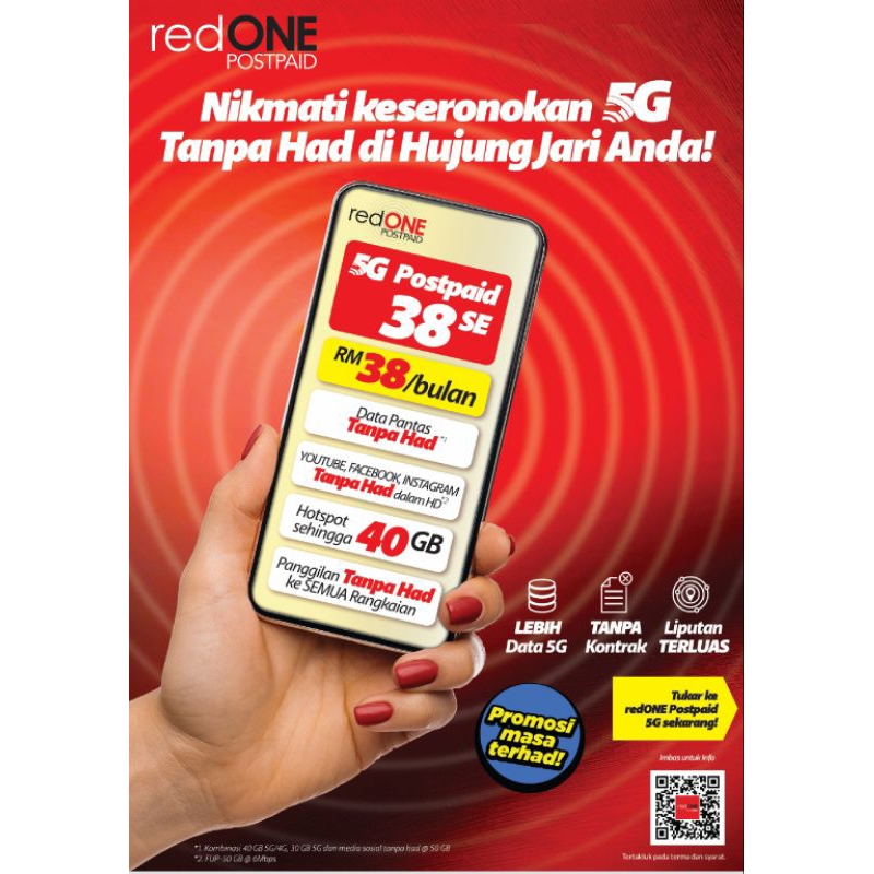 5G redONE Postpaid 38 SE | Shopee Malaysia