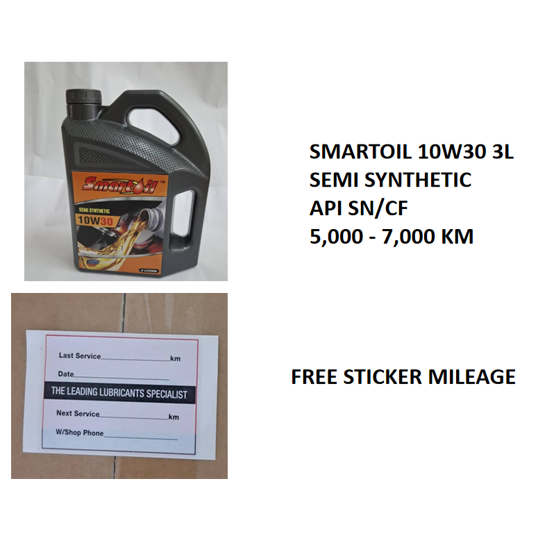 SMARTOIL 10W30 3L (5,000 - 7,000KM) | Shopee Malaysia