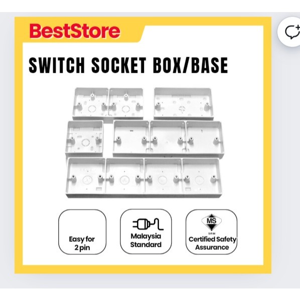 PVC Conceal Soket Switch Kotak Suis Power Socket Cover Box Casing Plug ...