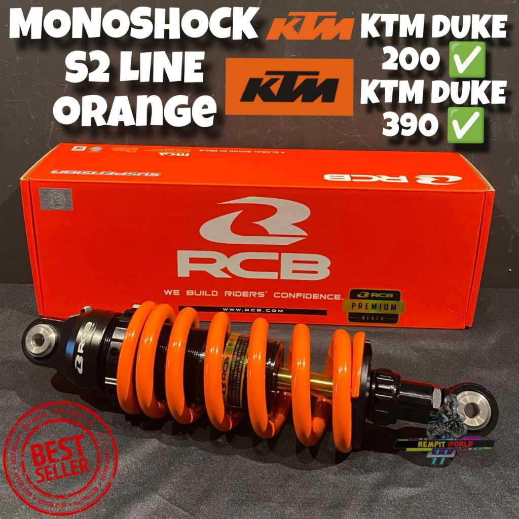 MONOSHOCK KTM DUKE 200 390 S2 LINE 305MM ORIGINAL RCB MONOSHOCK RACINHG ...