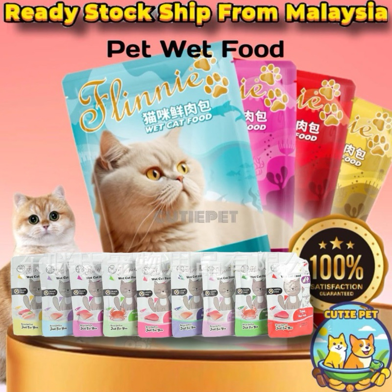 Flinnie Premium Pouch Cat Wet Food for adult cat & kitten Makanan Basah ...