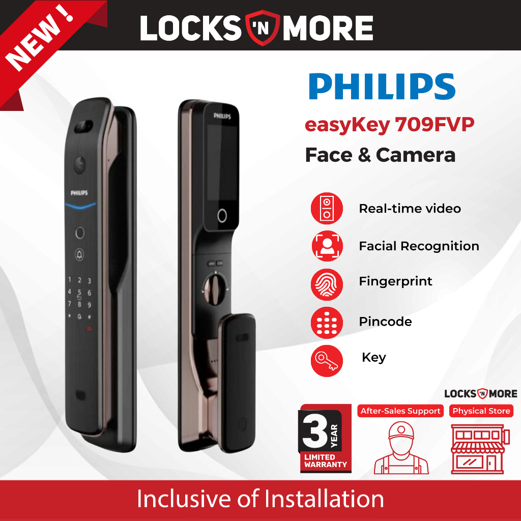 Philips Digital Lock Easy Key 709 FVP 7HWS | Shopee Malaysia