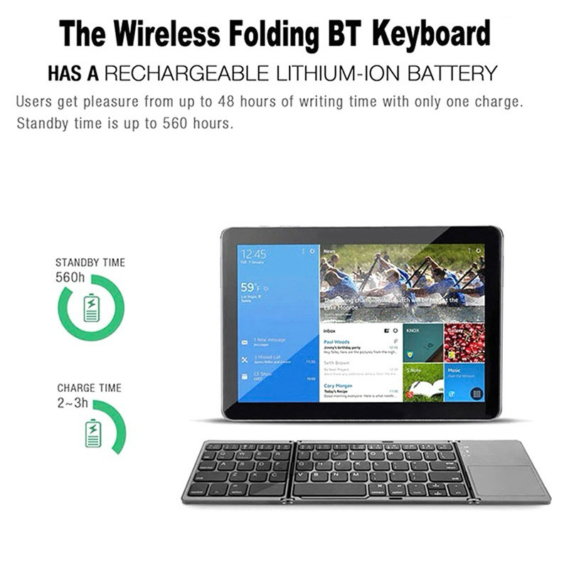 AIM Wireless Keyboard With Touchpad Office Portable Universal Triple ...