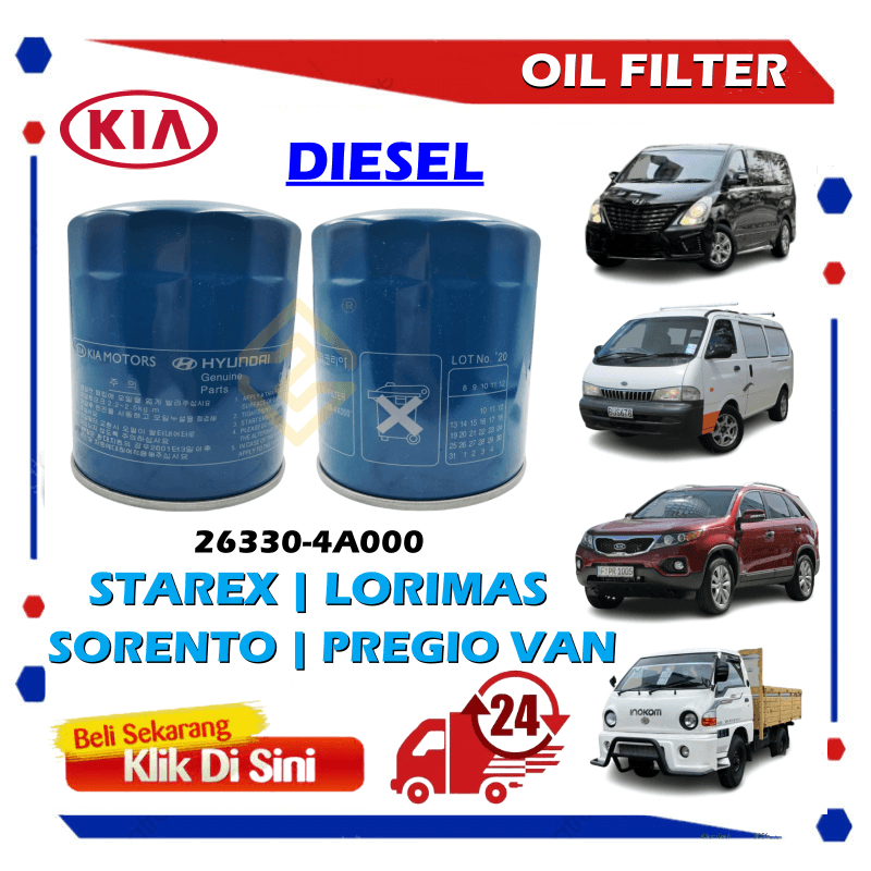 S2U Oil Filter Kia Starex Sorento Lorimas Pregio Van 26330-4A000 ...